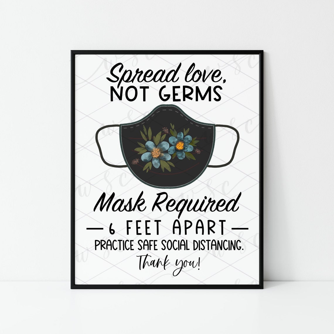 Printable Sign Spread Love Not Germs Classroom Posters | Etsy