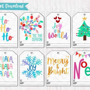 Pastel Christmas Gift Tags Printable Gift Tags Handdrawn | Etsy