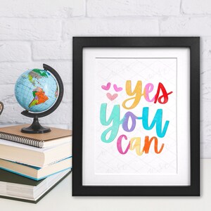 Yes You Can Art Print | Classroom Art Posters | Educational Posters ...