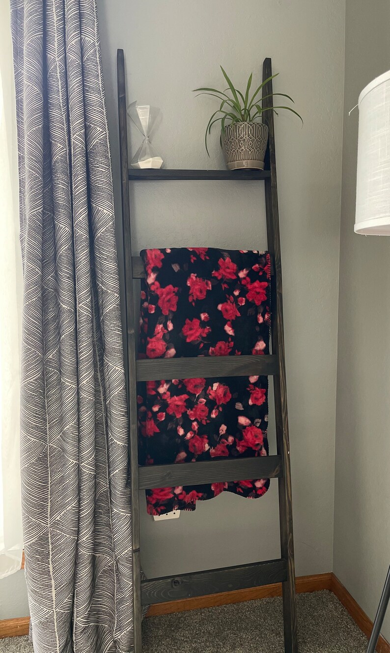 Handcrafted Blanket Ladder With Shelf - Etsy
