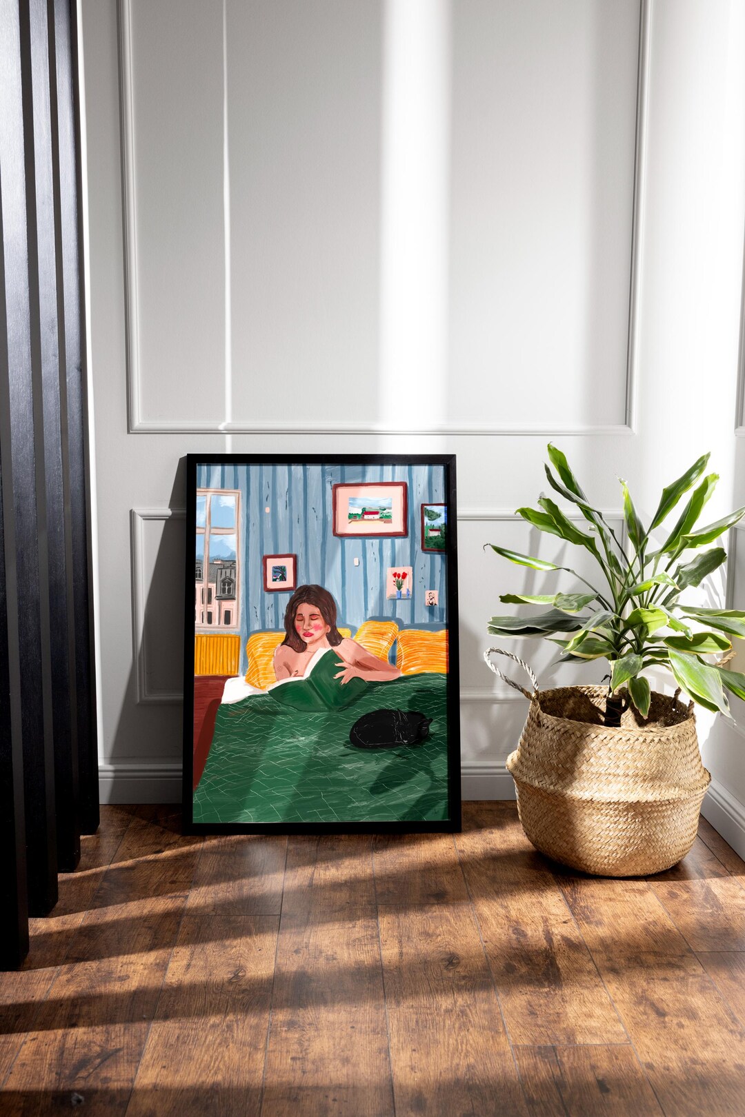 Large Wall Art Woman, Reading, Contemporary Artwork Print, Wall Art ...