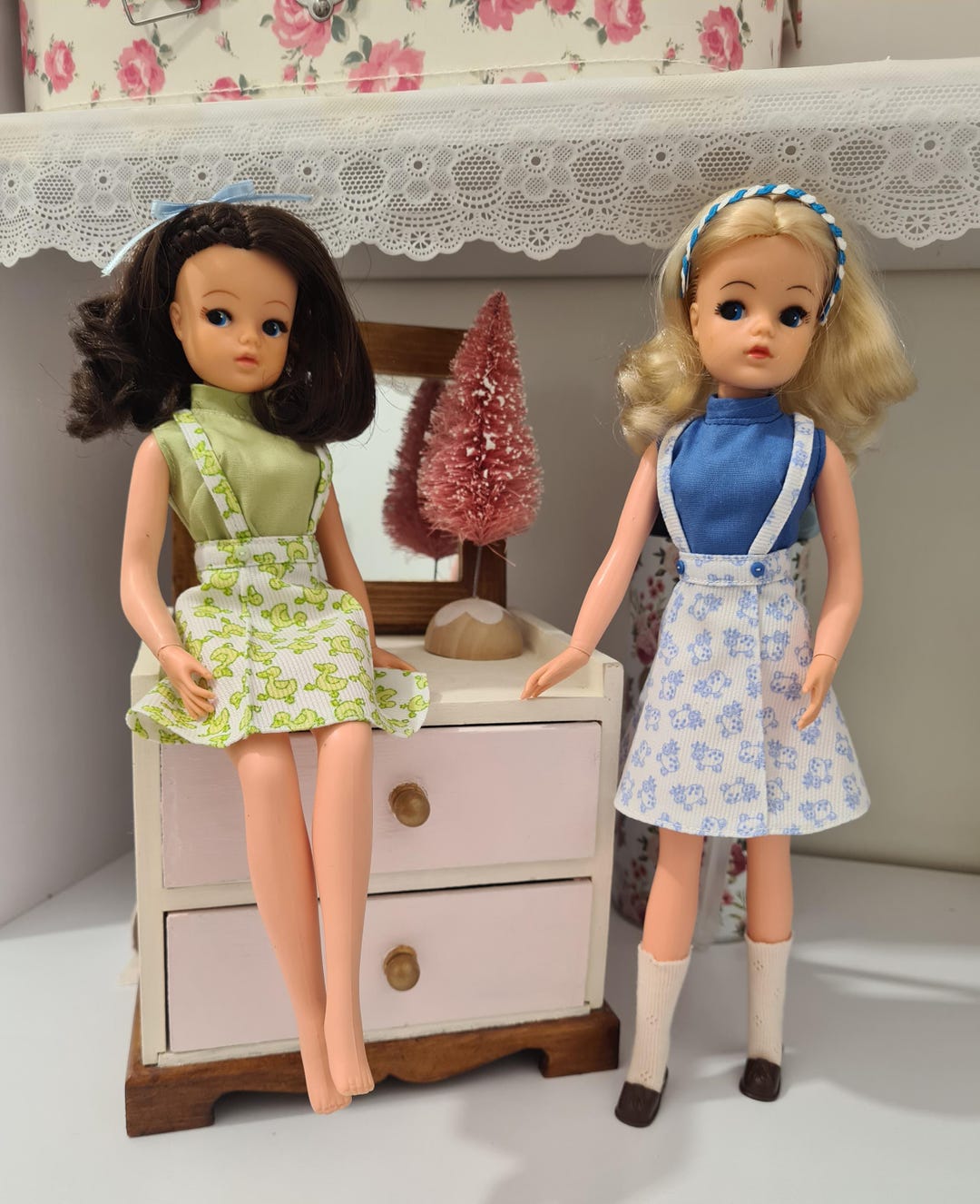 Handmade Retro Sindy/tammy Doll Clothes Set: Top & Skirt - Etsy