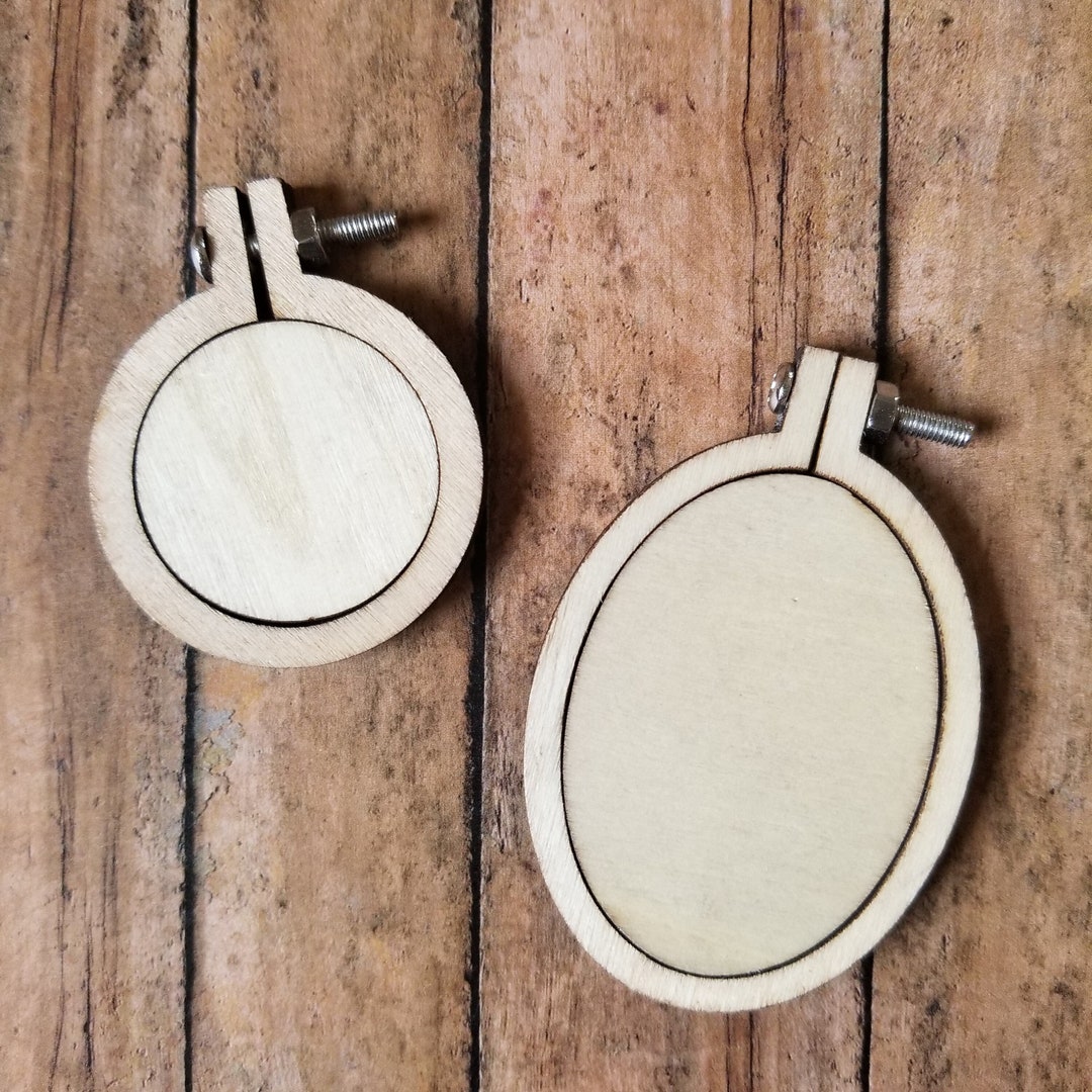 Mini Wooden Embroidery Hoop Frame Round or Oval - Etsy
