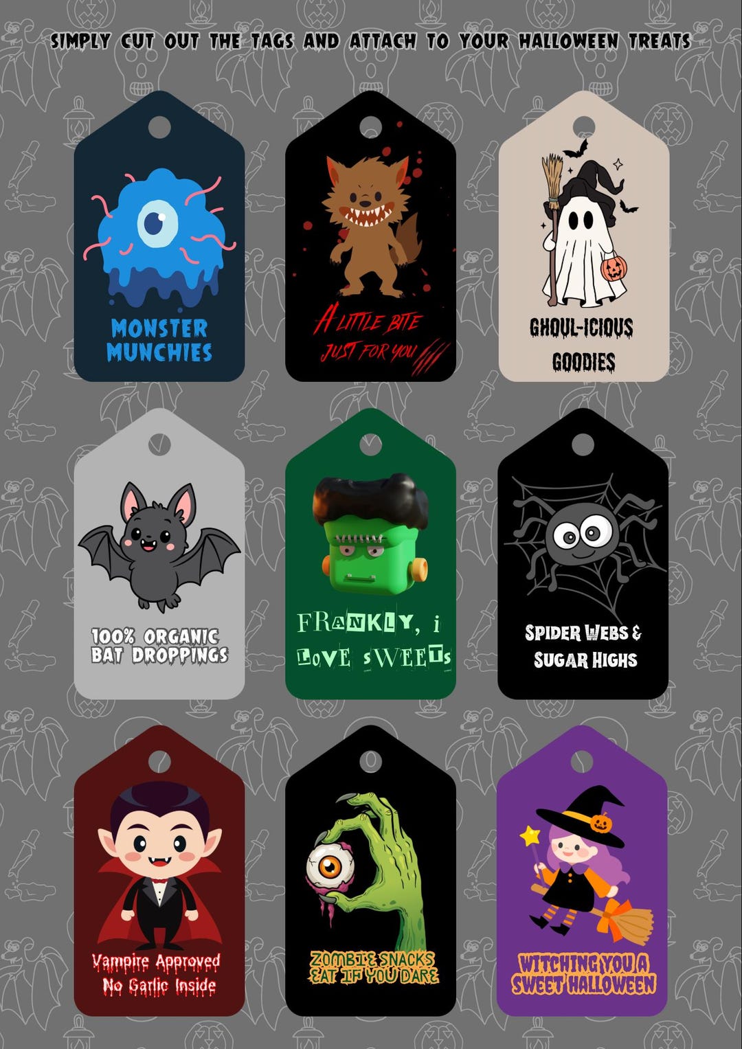 Editable Halloween Treat Tags | Cute Printable Favor Labels | Kids ...