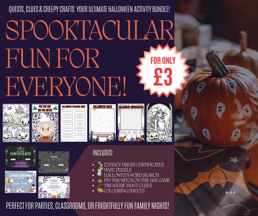 Editable Halloween Activity Bundle | Kids Party Games, Puzzles ...