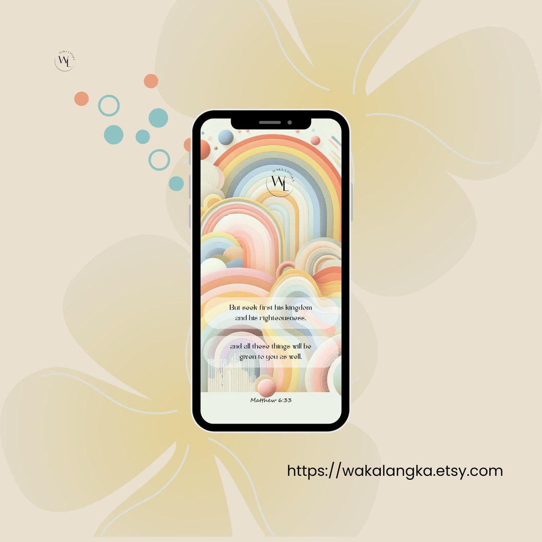 Pastel Scripture Art Wallpaper for Phone, Faith Bible Verse Rainbow ...