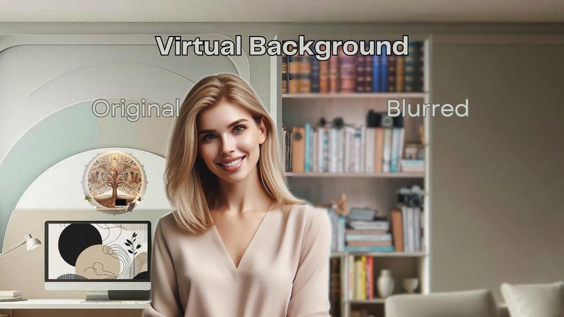 Tree of Life Bookcase Zoom Background, Modern Christian Art, Streaming ...