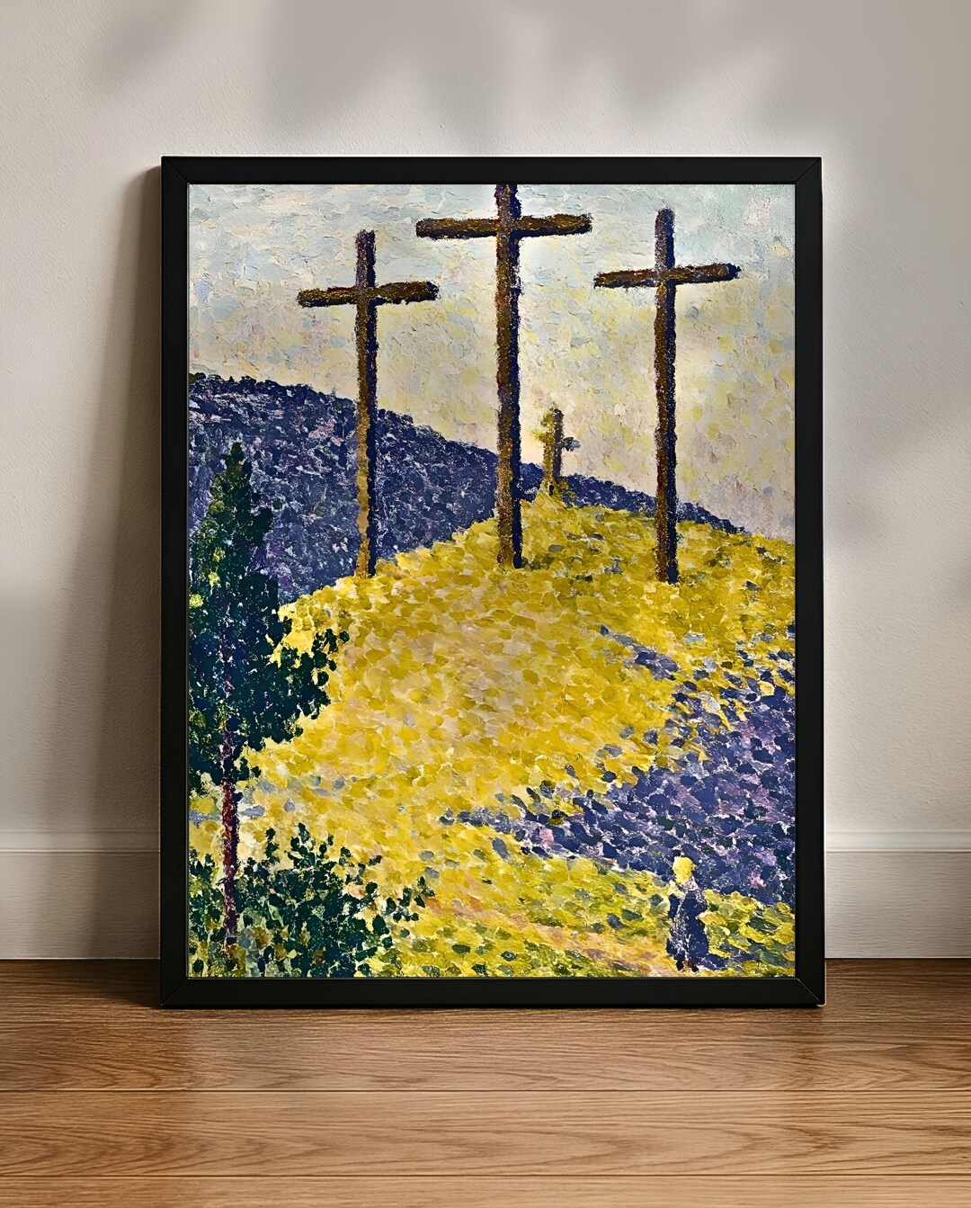 Christian Painting - Crucifixion Scene With Crosses, Bible Poster ...