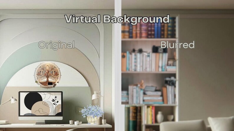 Tree of Life Bookcase Zoom Background, Modern Christian Art, Streaming ...