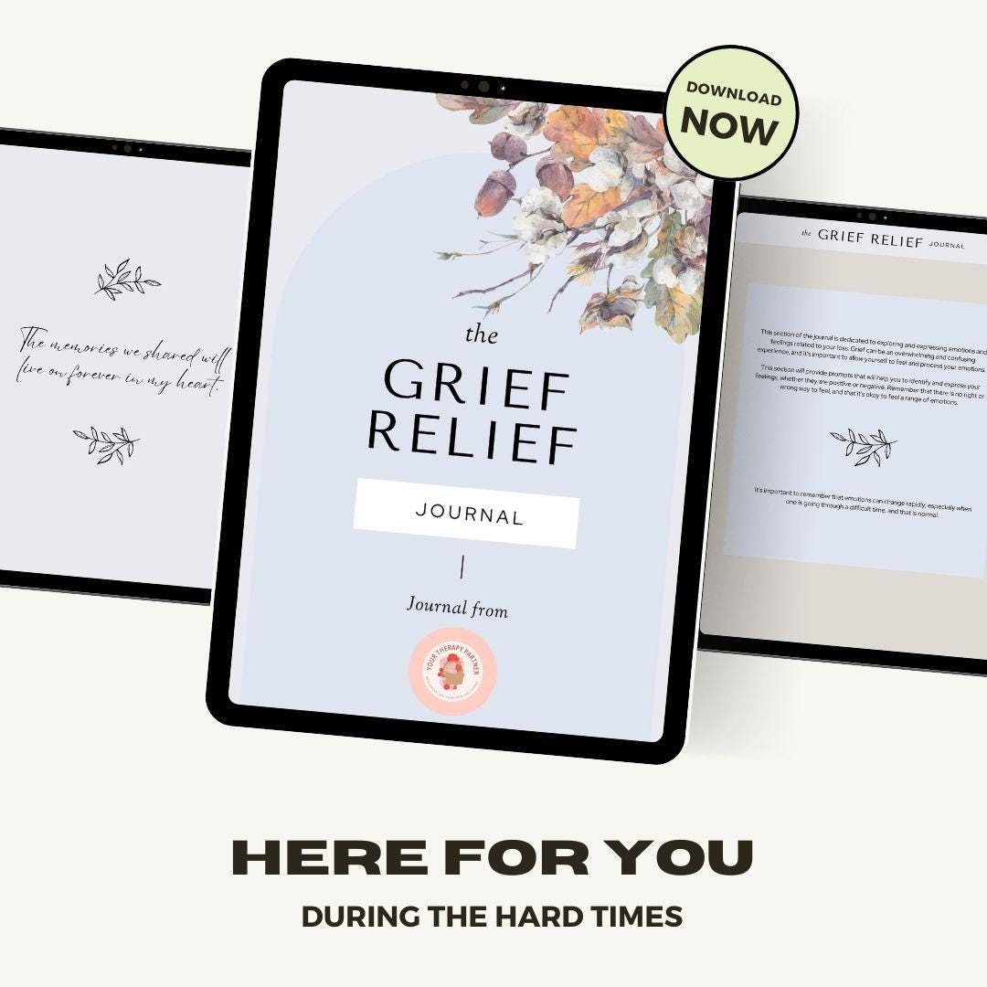 The Grief Relief Journal | Digital Journal | Grief Counseling | Digital Download | Self-care - Etsy
