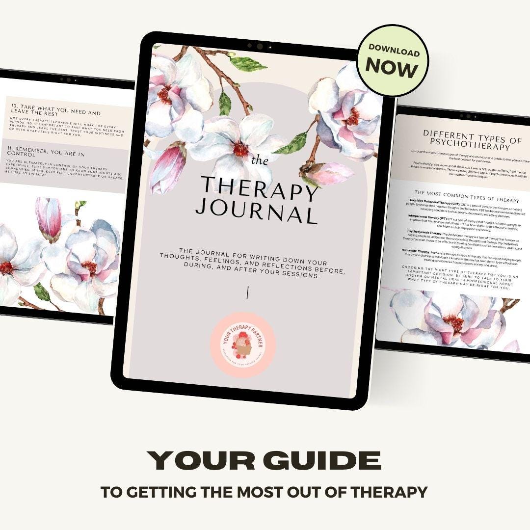 The Therapy Journal | Digital Download | E-journal | Self-care That ...