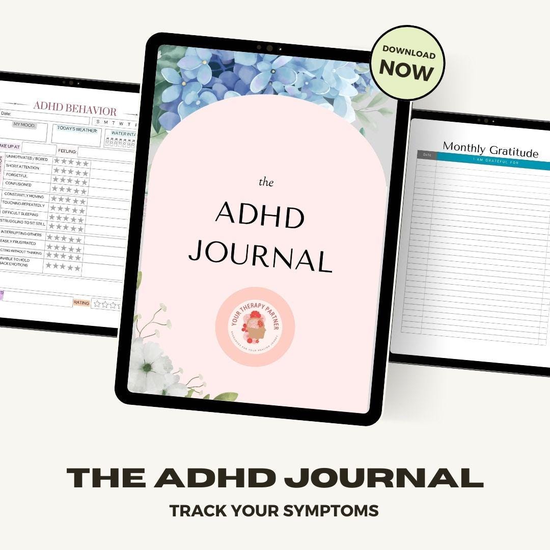 ADHD Journal | Digital Symptom Tracker | Goal Setting | Wellness ...