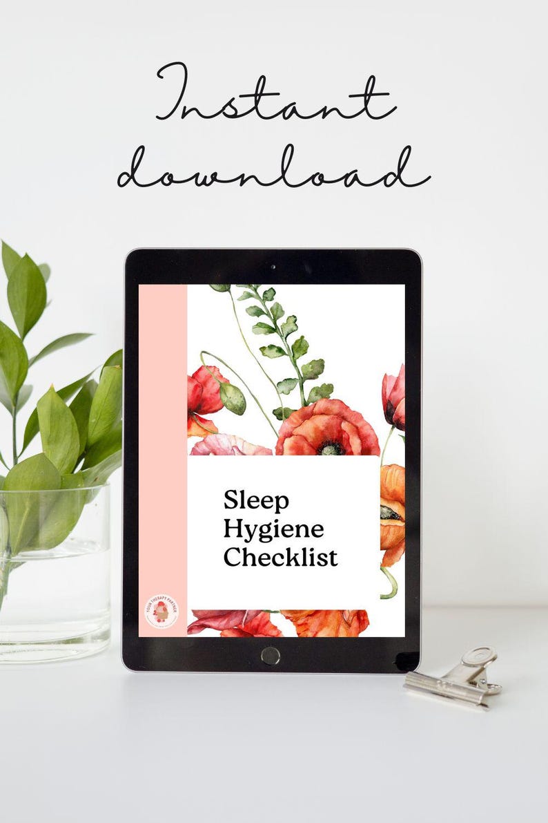 Sleep Hygiene Checklist, Digital Download, Printable or Use With Note ...