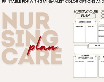 Printable Nursing Care Plan Template, Nurse Care Plan Template, Nursing ...