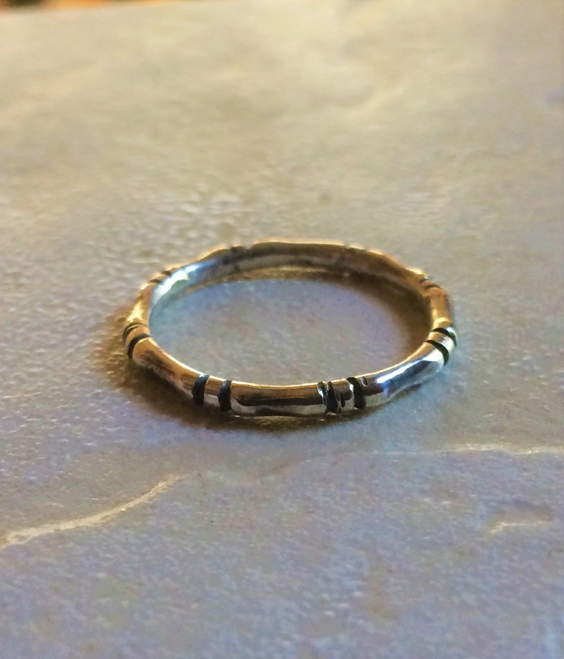 Bamboo Ring... Sterling Silver. Hand Crafted. Unisex. - Etsy