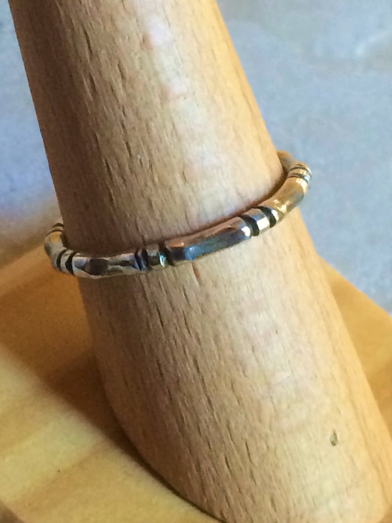 Bamboo Ring... Sterling Silver. Hand Crafted. Unisex. - Etsy