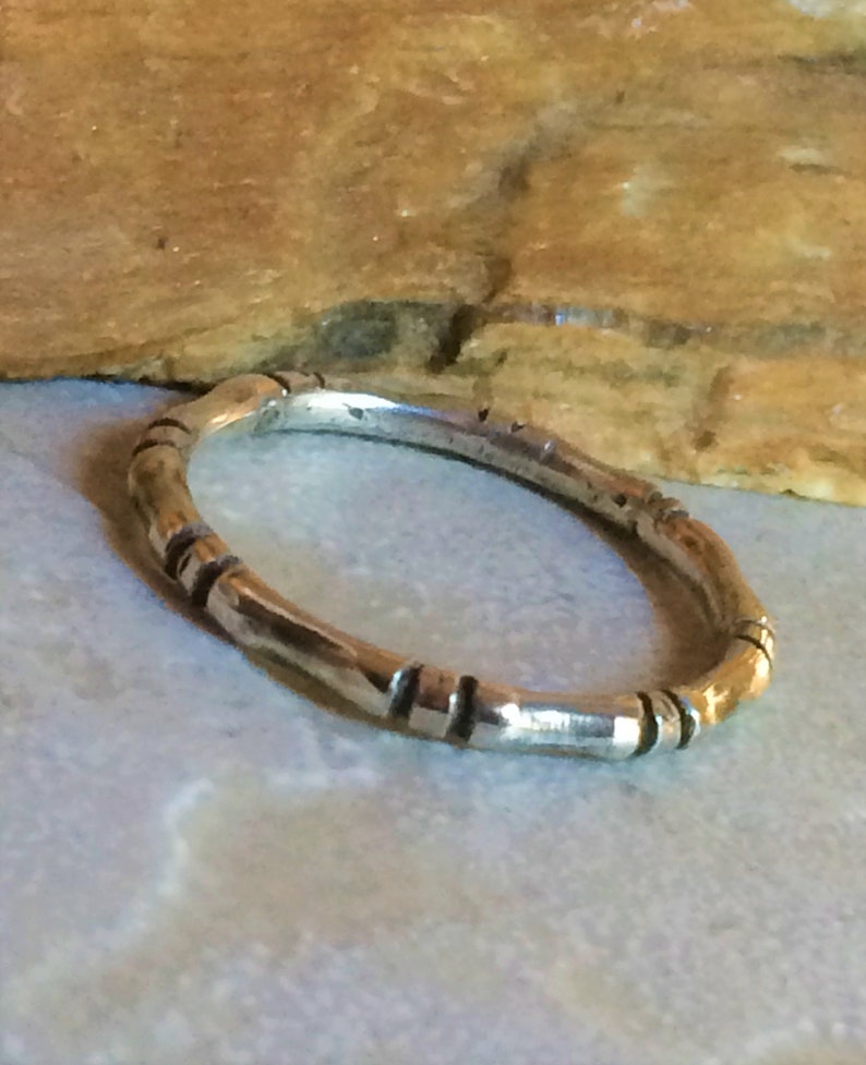 Bamboo Ring... Sterling Silver. Hand Crafted. Unisex. - Etsy