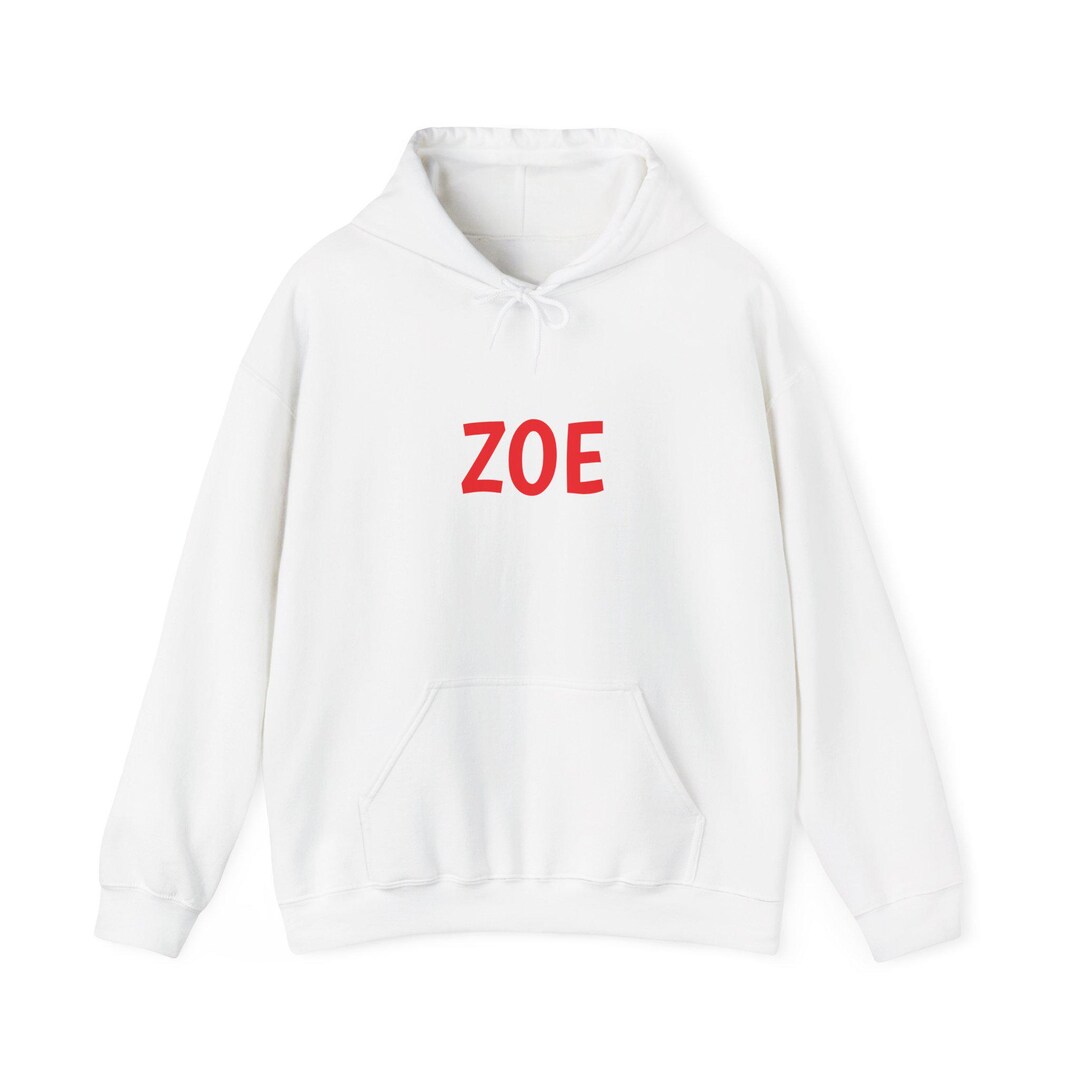 Personalized Zoe Red Name Unisex Hoodie Sweatshirt, Customizable Gift ...