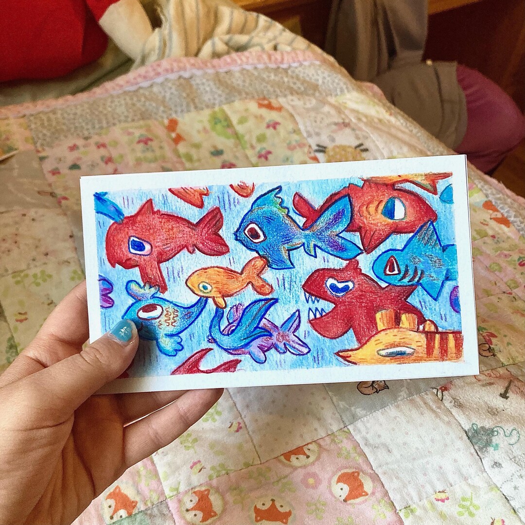 Rainbow Fish - Art Print - Etsy