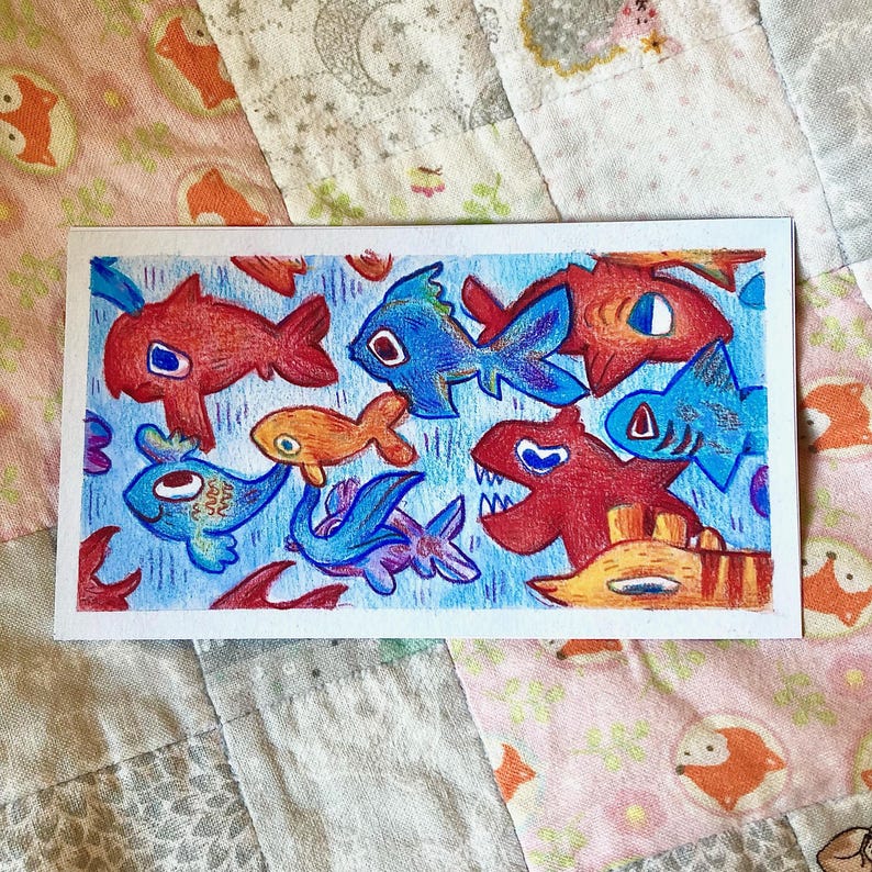 Rainbow Fish - Art Print - Etsy