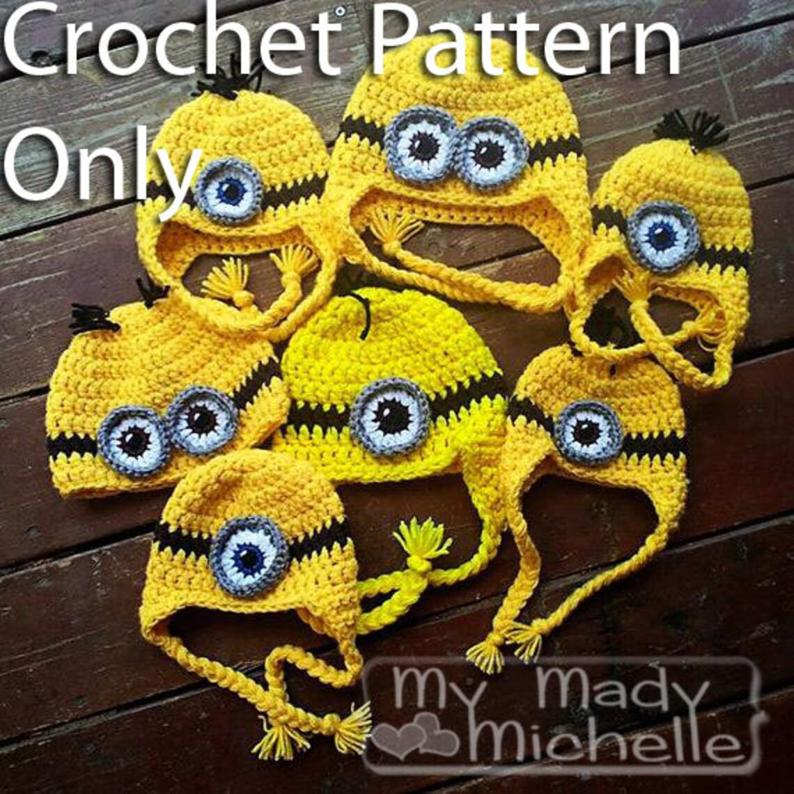 Crochet PDF Pattern for Minion Ear Flap Hat in Sizes Newborn - Etsy