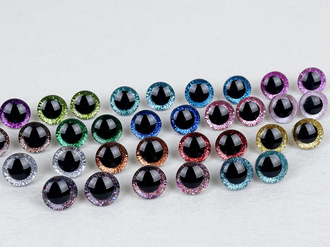 Flash Sparkling 3D Safety Eyes, Cute Doll Eyes, Ideal for Doll Making ...