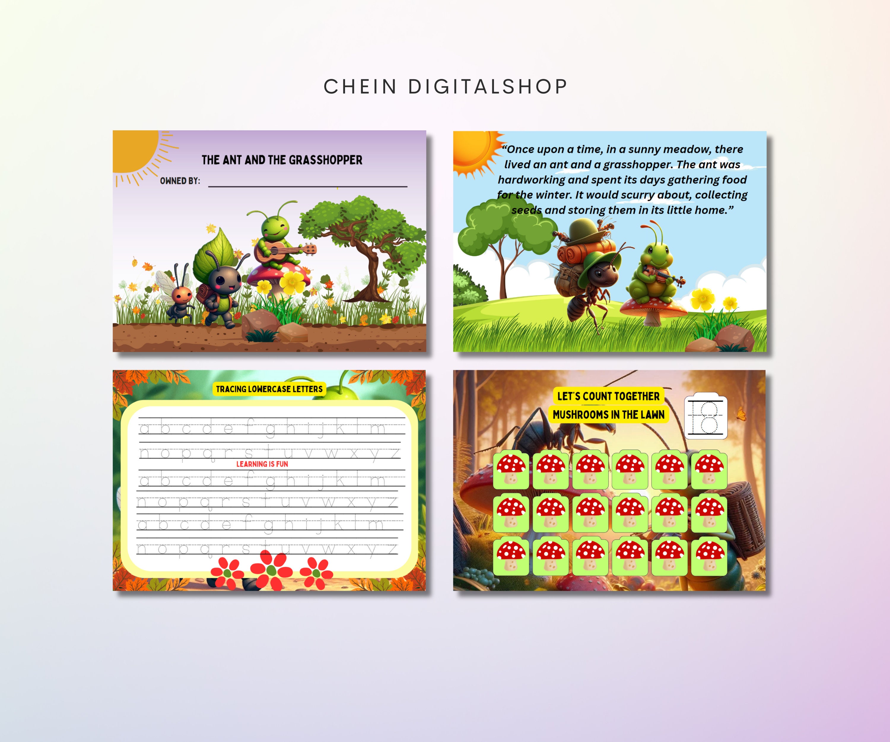 Ant and the Grasshopper Busy Book, Printable Busy Book, Toddler Busy ...