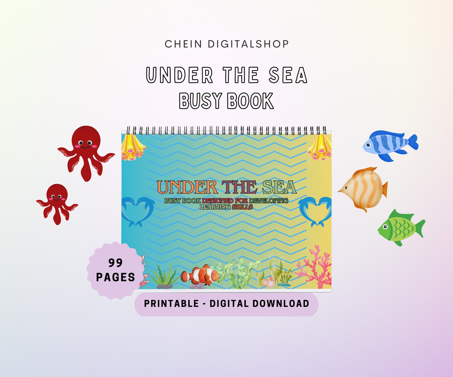 Under the Sea Busy Book, Printable Busy Book, Toddler Busy Book ...