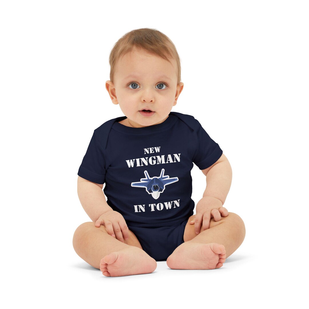 Airplane Baby Gift Infant Onesie Fighter Jet New Wingman in Town Pilot ...