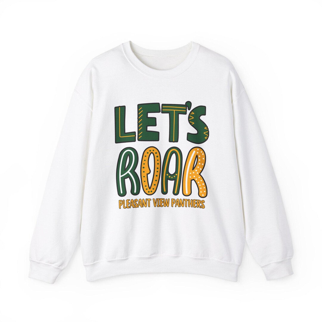 CUSTOM Let's Roar School Mascot Sweatshirt, Teacher Crewneck Sweatshirt ...