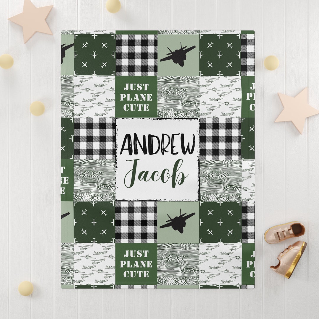 Just Plane Cute Baby Blanket - Customizable, Fighter Jet Baby Blanket ...