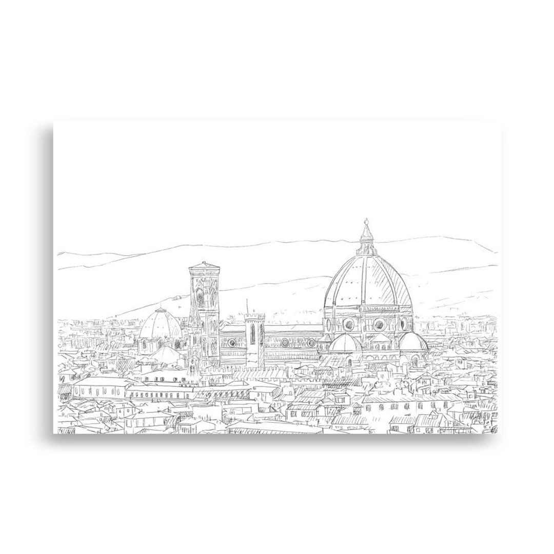 Digital Download, Drawing of Firenze, Pencil, Art, Fine Art, Poster ...