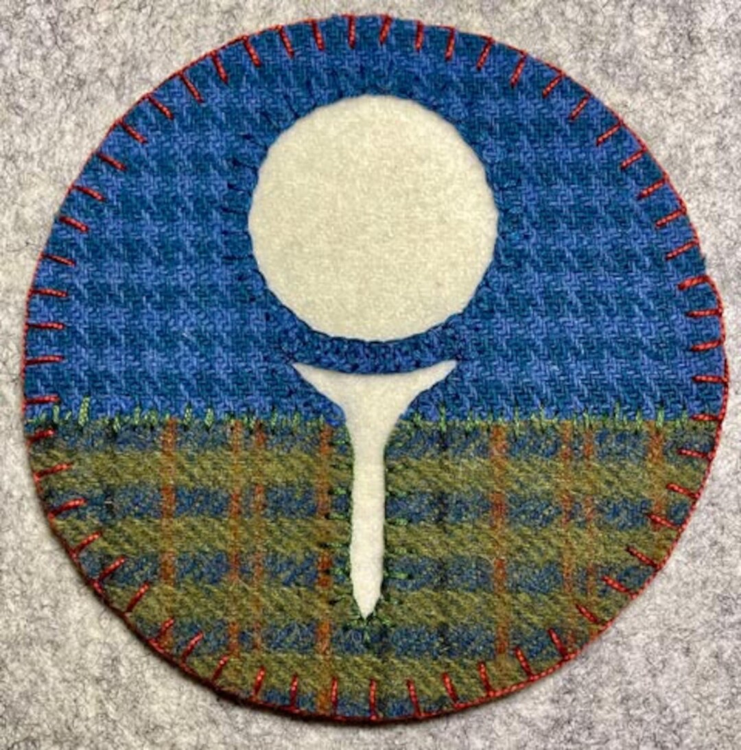 Golf Ball and Tee Felted Wool Mug Rug Pattern, 5 X 5 Inch Coaster - Etsy