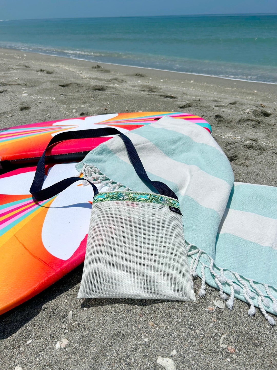 Sea Shell Collecting Bag Turquoise Fox, FREE SHIPPING - Etsy