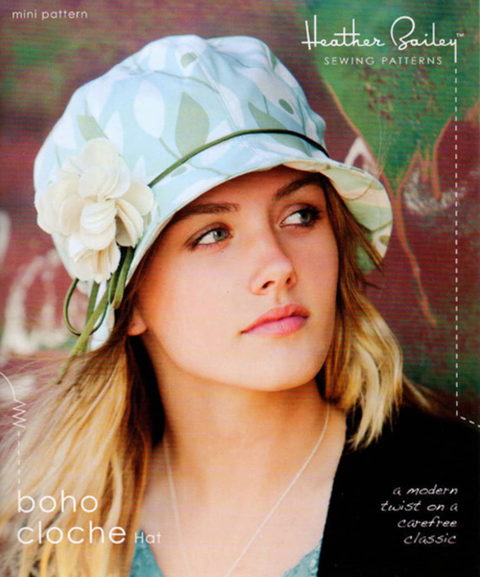 Heather Bailey Boho Cloche Hat Sewing Pattern, FREE SHIPPING - Etsy