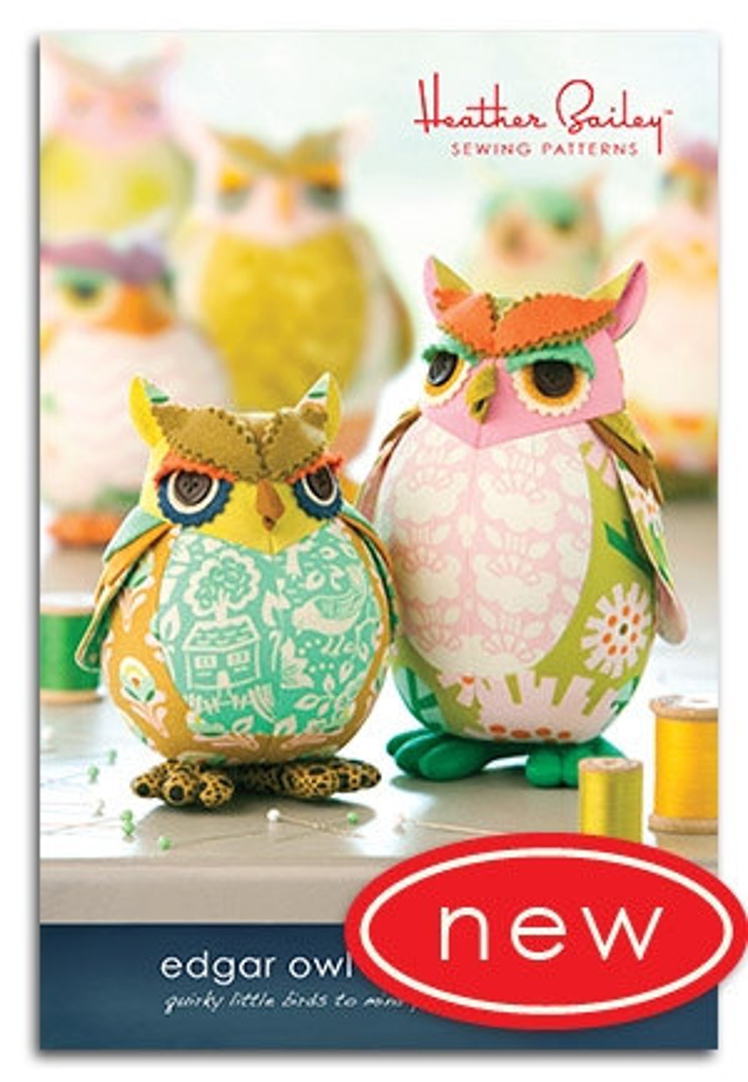 Heather Bailey Edgar Owl and Poe Pincushion Sewing Pattern, FREE ...