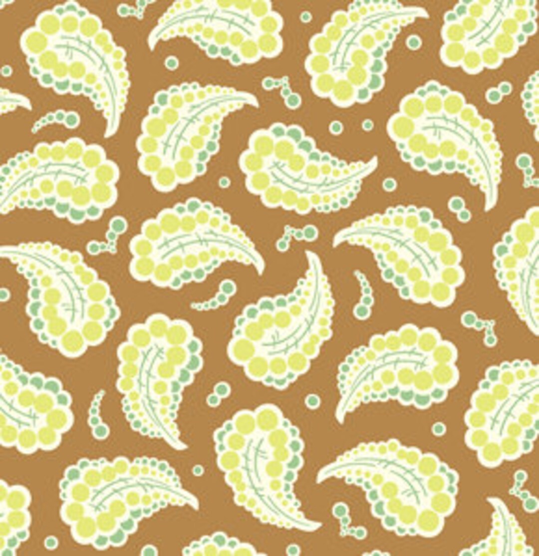 Heather Bailey Freshcut Dotted Paisley Brown Fabric, 1 Yard - Etsy