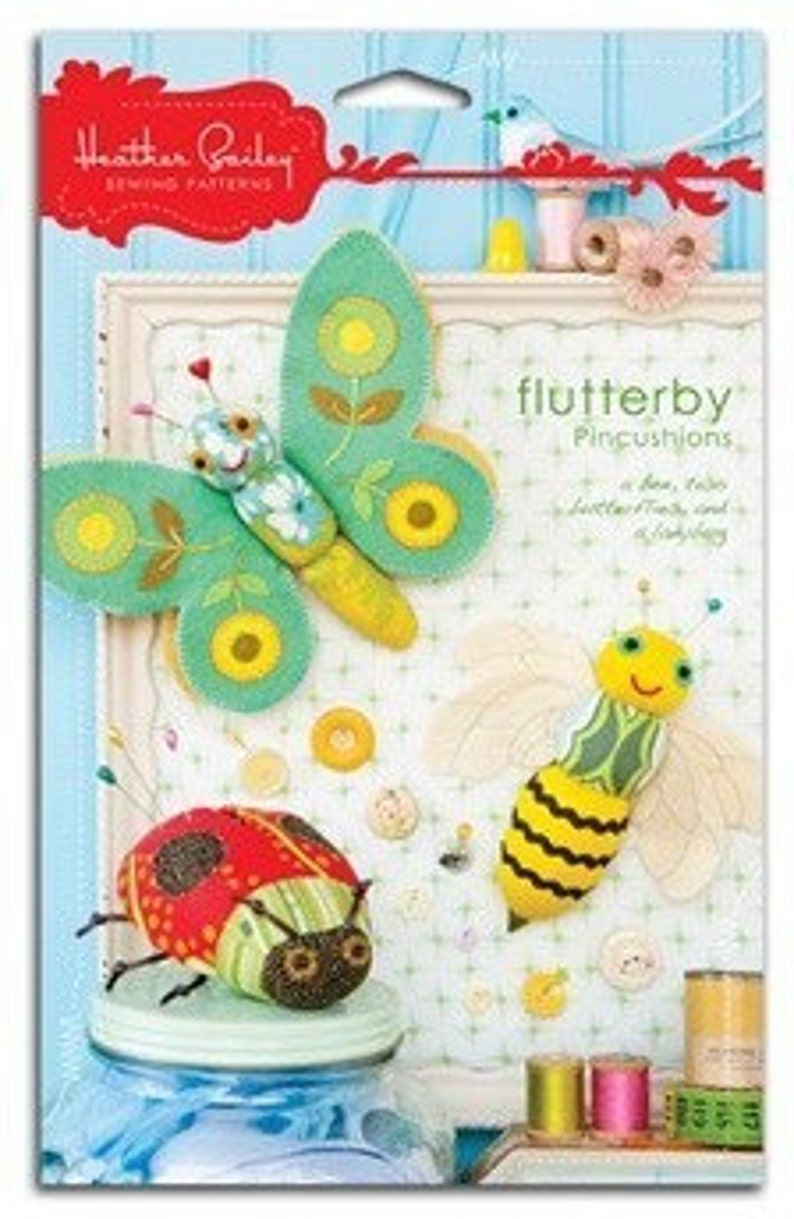 Heather Bailey Flutterby Pincushions Sewing Pattern, FREE SHIPPING - Etsy