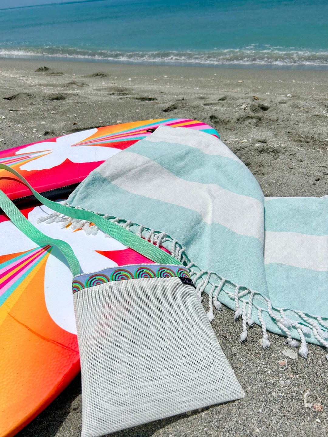 Sea Shell Collecting Bag Hynotizer Fuchsia Rainbow, FREE SHIPPING - Etsy