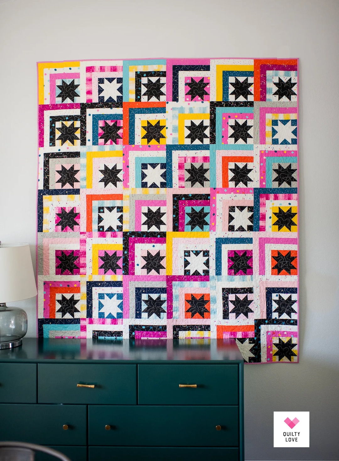 Quilty Love Log Cabin Stars Quilt Pattern // Fat Quarter // Stash ...