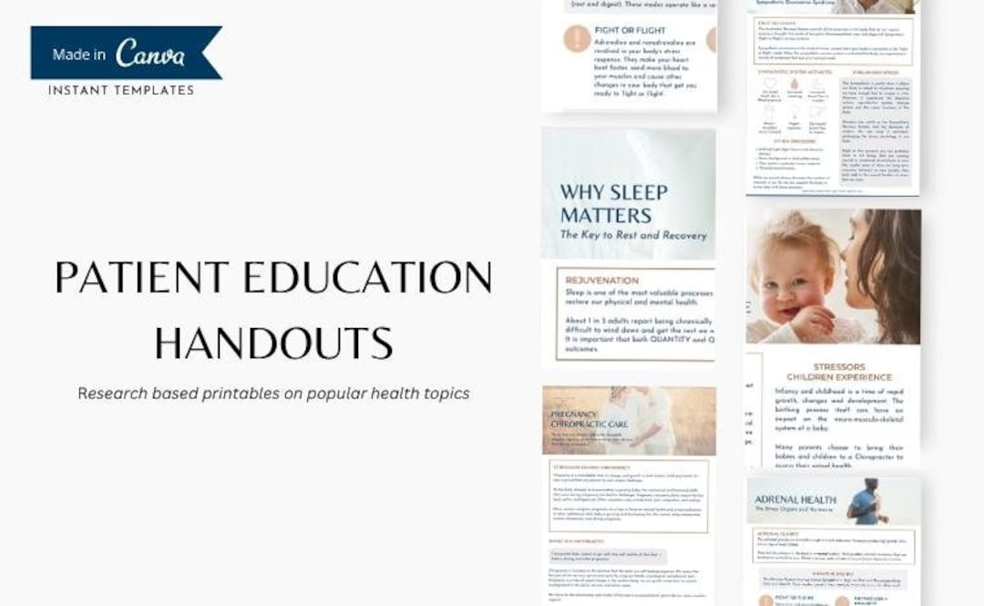 Patient Education Handout Bundle Editable Canva Templates for Clinics ...