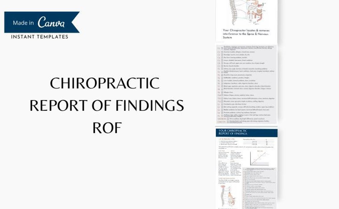Chiropractic Report of Findings (ROF) Editable Canva Template - Etsy