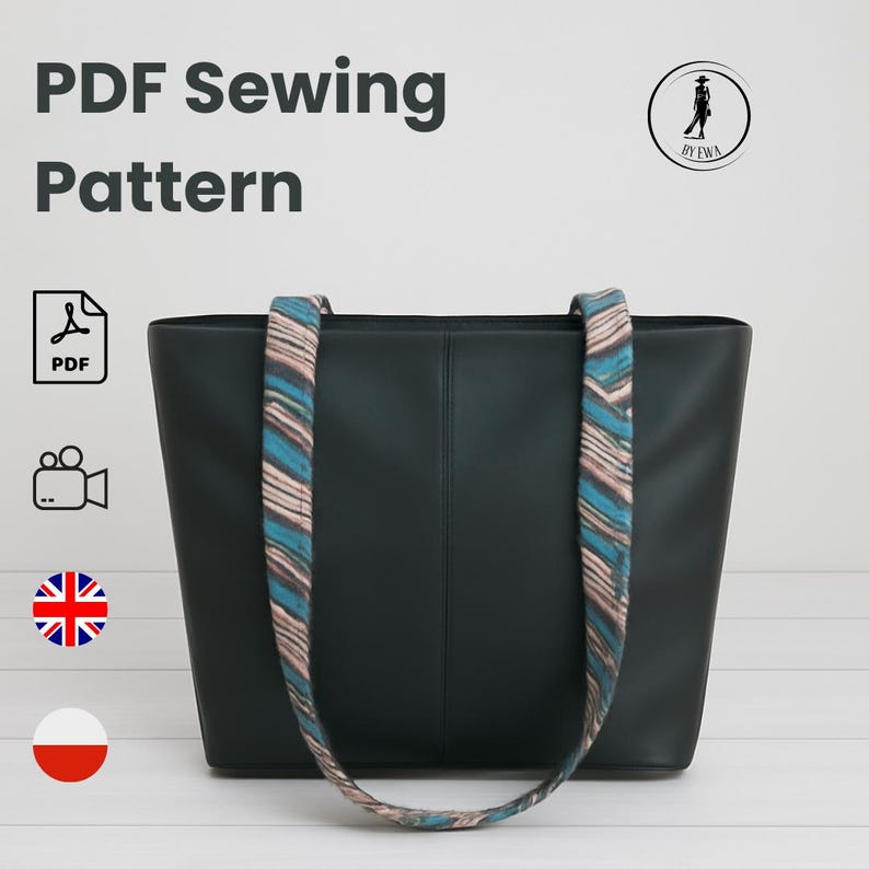 Shoulder Bag Sewing Pattern PDF | DIY Large Purse | Easy Handbag ...