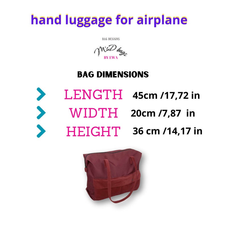 Hand Luggage for Airplane, Cabin Baggage Pattern, Flight Bag, How to ...
