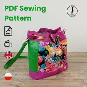 Bucket Bag Sewing Pattern PDF With Video Tutorial | Crossbody Bag DIY Course | Small Round ...