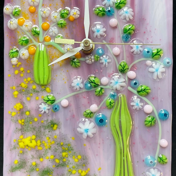 Fused Glass Clock - Etsy