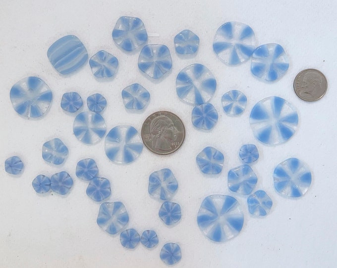 Murrini Coins-bag #66- Coe 96, Fun Shaped, Flattened Murrini, Glass ...