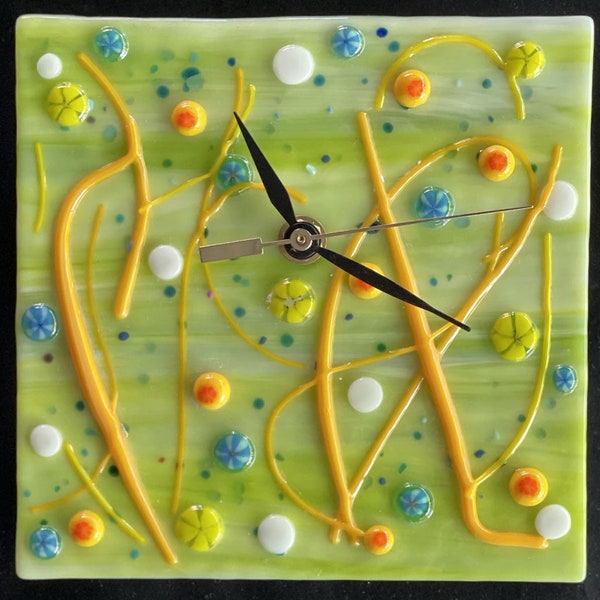 Fused Glass Wall Clock - Etsy