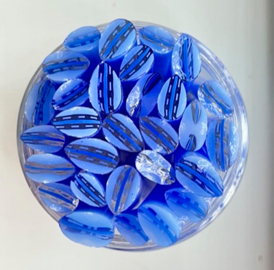 Murrini- 96 Coe- 1 Oz. Blue Lily Petals- 2" Pieces- Vitrigraph Cane ...