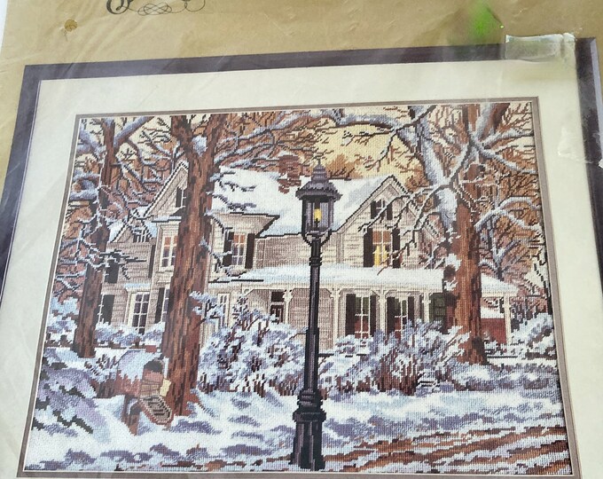 Winter Scene, Needlepoint Kit, 16 X 20 Inches, Printed Design, 14 Count ...